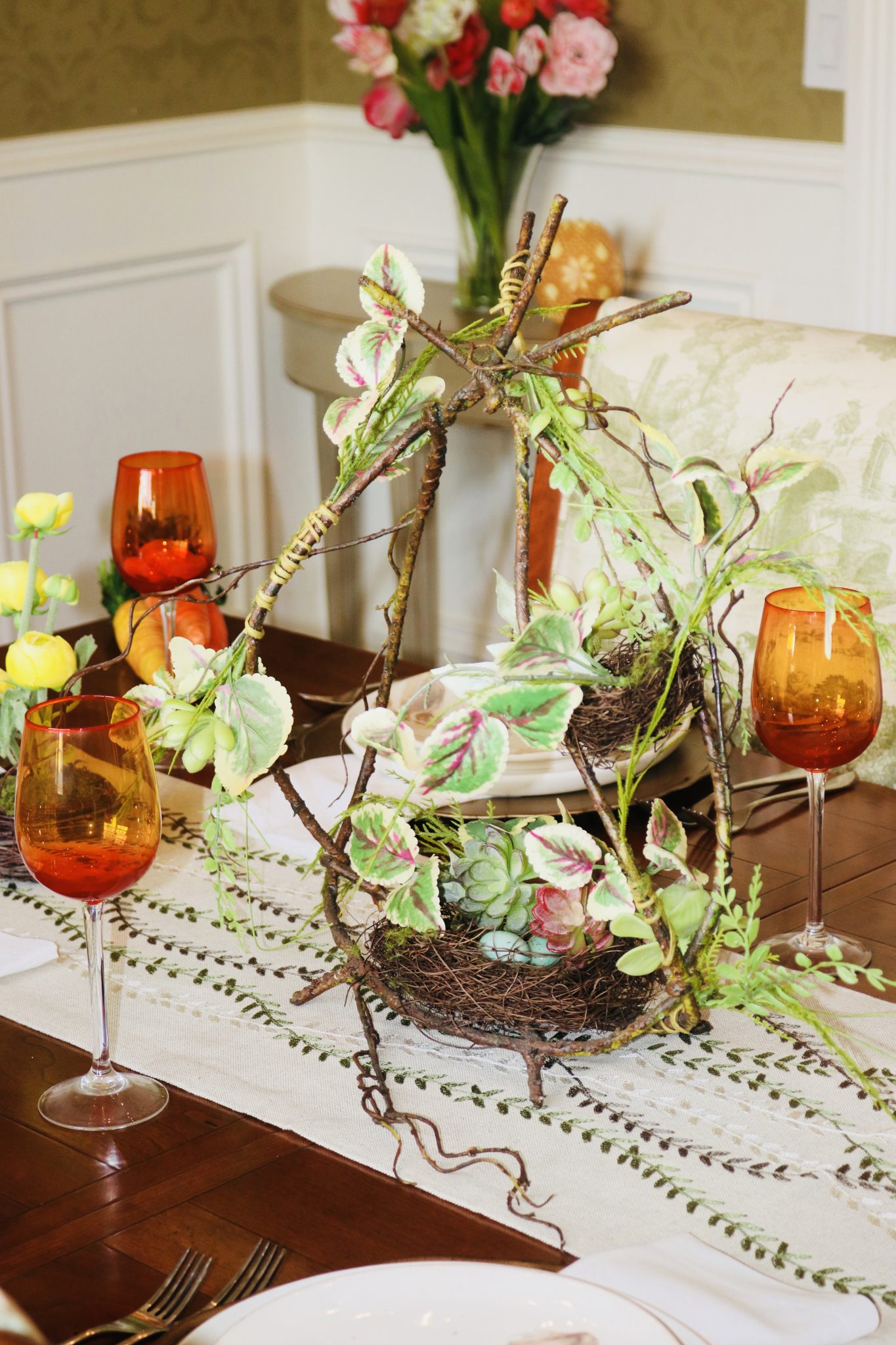 Bunny Themed Table and Outdoor Easter Planter - Southern Sashay